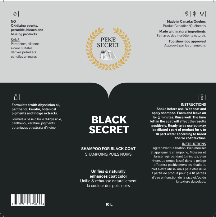 Natural shampoo for dogs and cats BLACK SECRET – Peke Secret